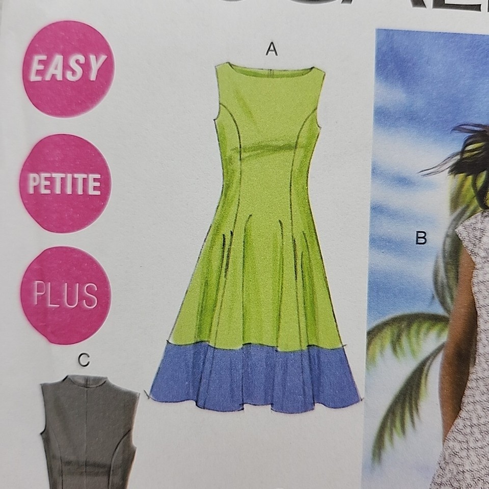 McCall's 6741 Misses' Princess Seam Flare Dress Sewing Pattern Size 8 ...