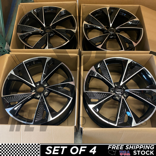 (4) 21 inch Wheels Rims 21" 21x9 5x112 Style Hyper Black NEW Rim ...