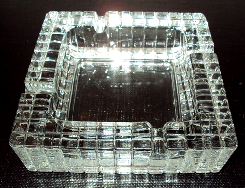 Vintage Art Deco Clear Glass Block Cube Ashtray MCM | eBay