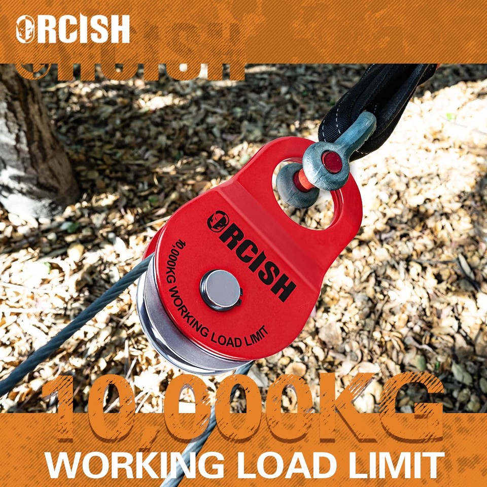 10 Ton Snatch Block, 22,000 LBS Capacity Block and Tackle Pulley System ...