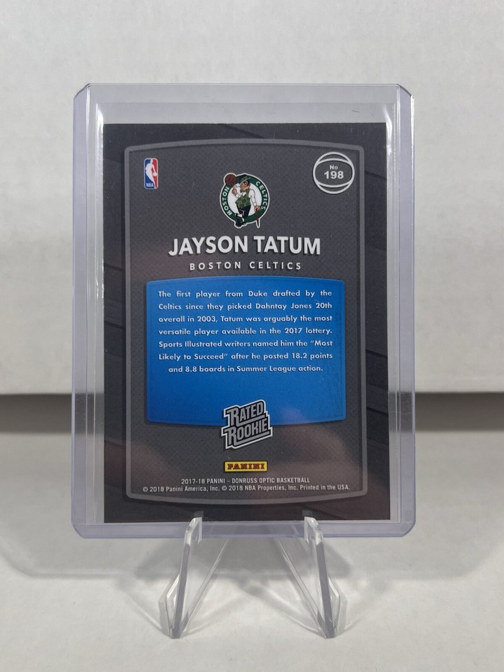 Jayson Tatum 2017 Donruss Optic Base Rated Rookie! Boston Celtics | eBay