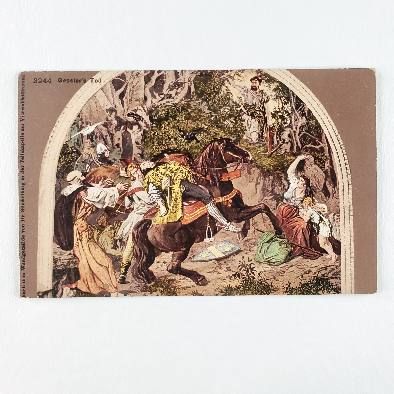 William Tell Hermann Assassination Postcard c1910 Albrecht Gessler ...