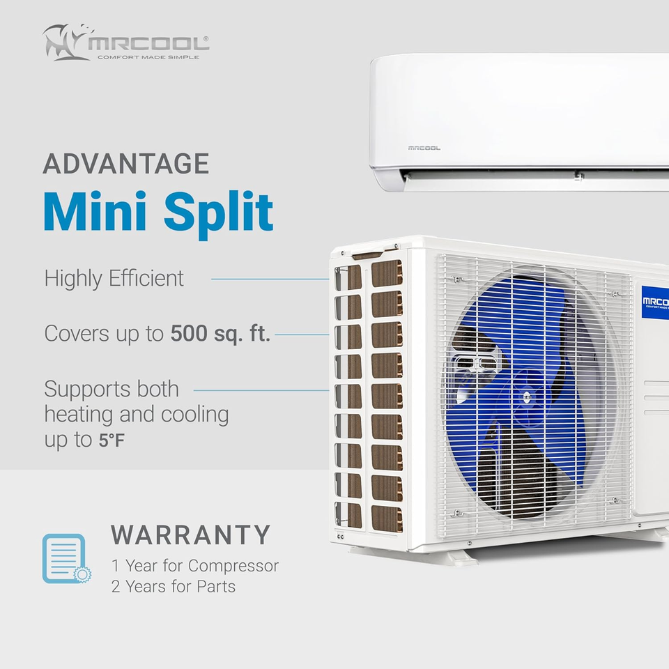 MRCOOL 12,000 BTU Ductless Mini Split Air Conditioner Heat Pump System W/Heating | eBay