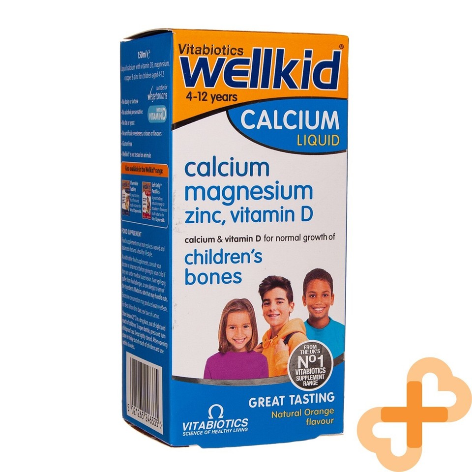 Vitabiotics Wellkid Calcium Buvant Liquide 150 ML Magnésium Zinc Saveur ...