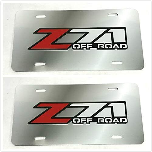 Z71 Off Road Metal License Plate Auto Car Tag For Chevy Silverado 2PCs ...