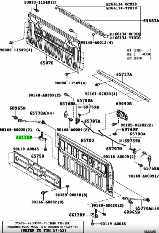 2007-2013 Toyota GENUINE OEM Tundra Rear RT & LT Tailgate Hinges Set ...