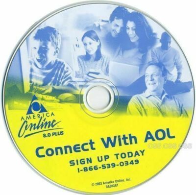 America Online Connect with AOL 8.0 Plus CD Computer Software Email ...