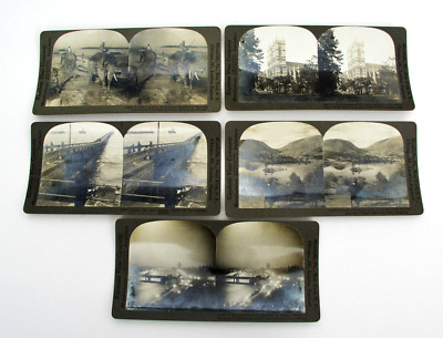 (5) KEYSTONE VIEW COMPANY - STEREOSCOPE CARDS - LONDON ENGLAND, FRANCE ...