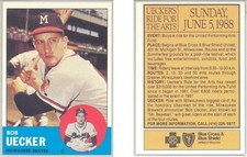1988 Blue Cross & Blue Shield Uecker's Ride for the Arts 1963 Topps Bob ...
