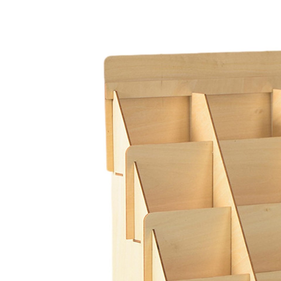 Wooden Greeting Card Display Stand Portable 4 Tier for Brochure Stores ...