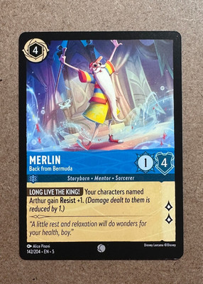 Merlin Back from Bermuda Lorcana disney trading card near mint | eBay