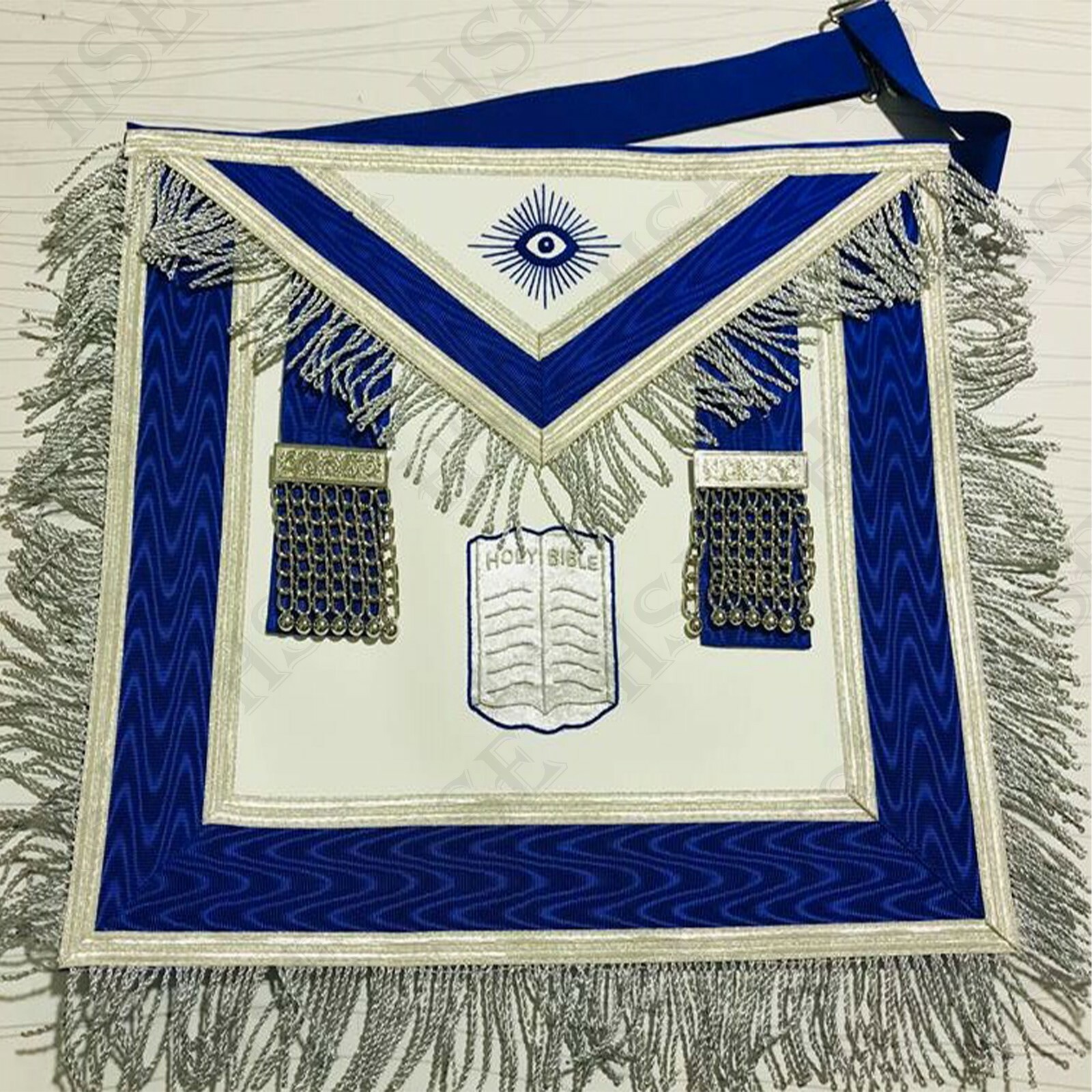 MASONIC REGALIA CHAPLAIN APRON BLUE WITH CHAIN COLLAR & JEWEL-HSE | eBay