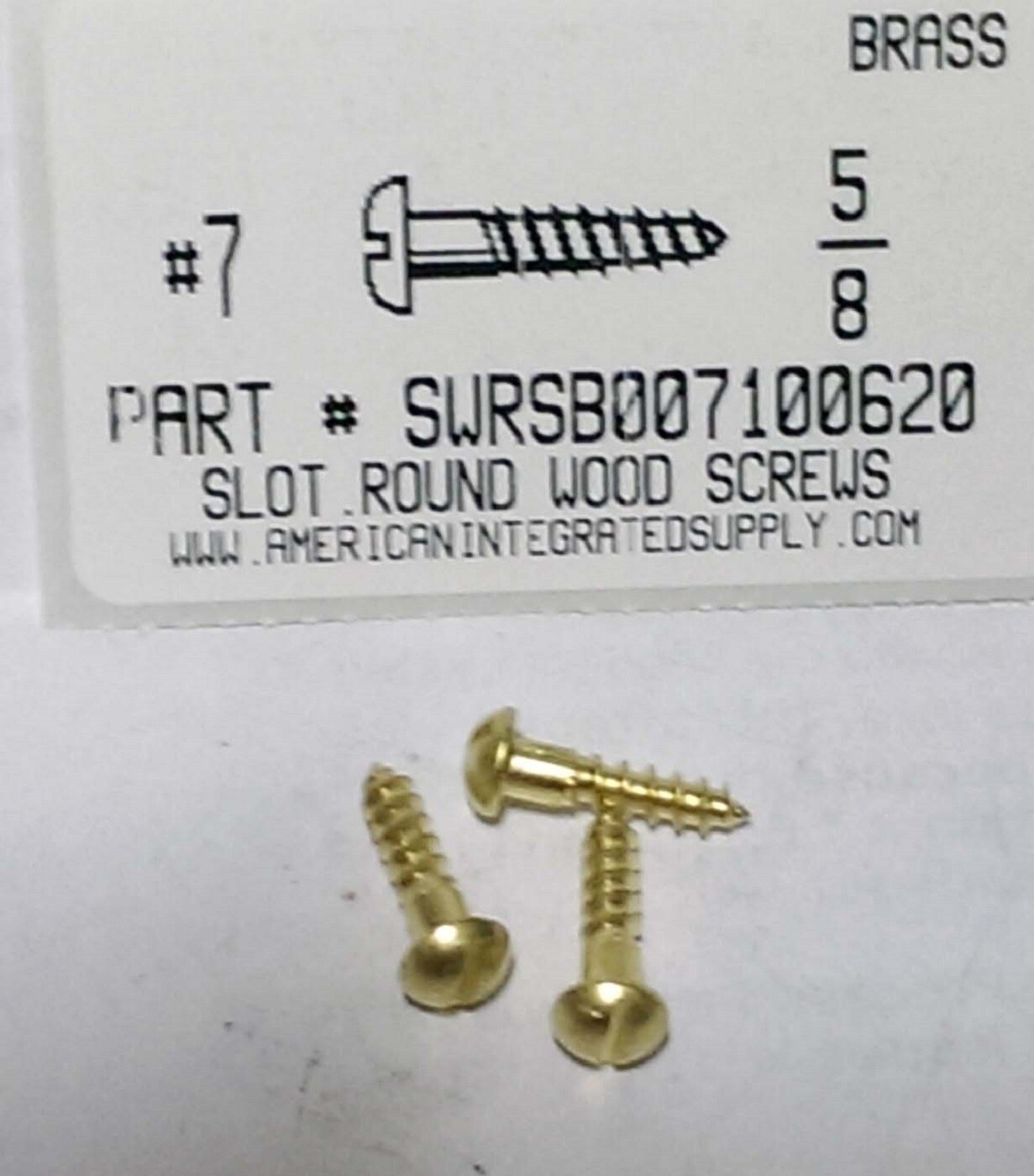 #7x5/8 Round Head Slotted Wood Screws Solid Brass (25) | eBay
