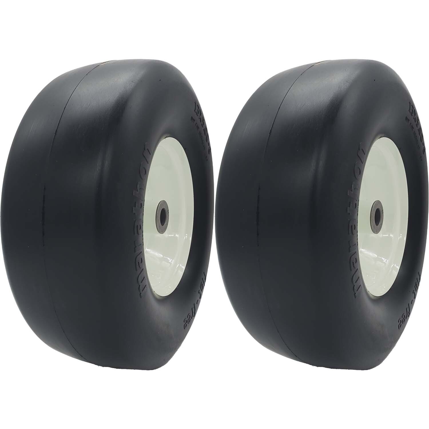 Marathon 30346 Flat Free Smooth Lawn and Garden Tire on Rim 13x5.00-6 ...