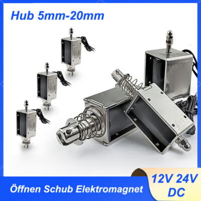 Elektromagnet Öffnen / Schließen / Ziehen DC 12V 24V Schub Zugmagnet ...
