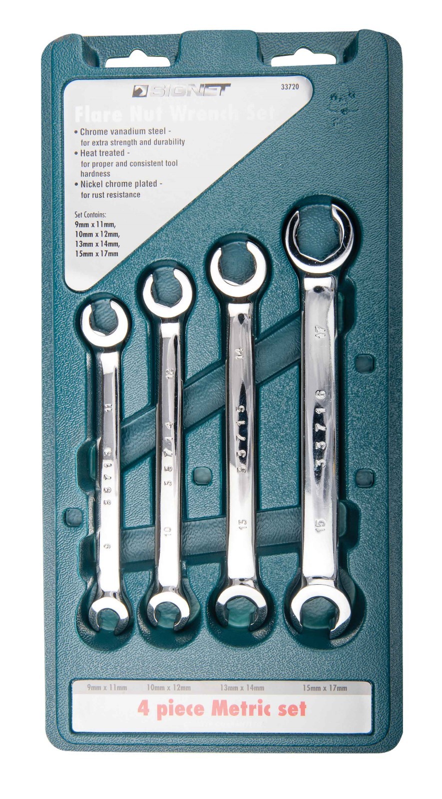 Signet Tools 4 Piece Flare Nut Wrench Spanner Set Metric 9 - 17mm ...