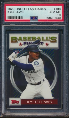 2020 Topps Finest Flashbacks #133 Kyle Lewis Rookie Card RC PSA 10 Gem ...