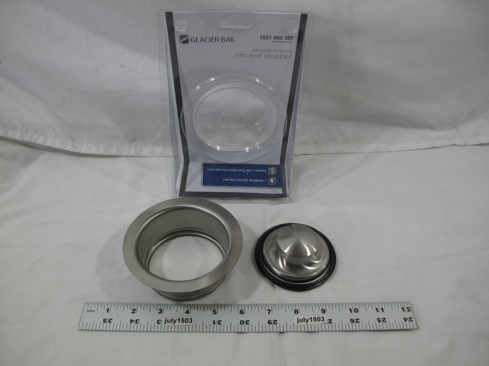 NEW Glacier Bay Garbage Disposal Rim/Stopper - BRUSHED NICKEL - 7041 ...