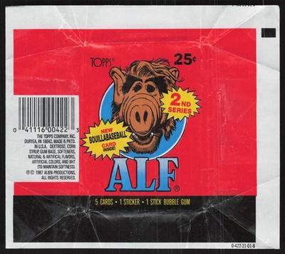 1987 Topps ALF Series 2 Opened Wax Pack Wrapper CC215 | eBay