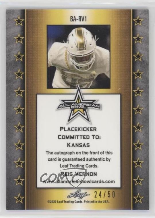 2020 Leaf Metal US Army All-American Bowl AAB Etch /50 Reis Vernon #BA ...