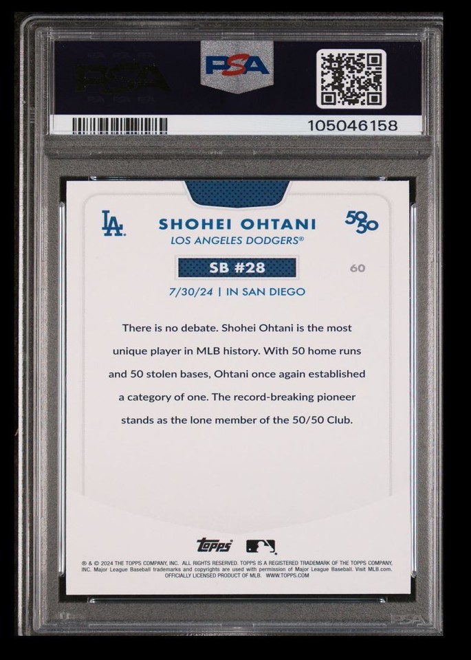 Shohei Ohtani 2024 Topps 50/50 Graded #60 PSA 8 -In PSA Vault- | eBay