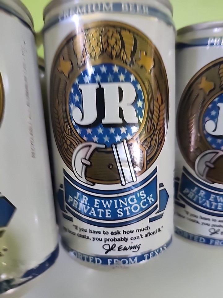 JR Ewing's Private Stock Premium Beer 1980s Pull Tab 6 Pack Cans with ...