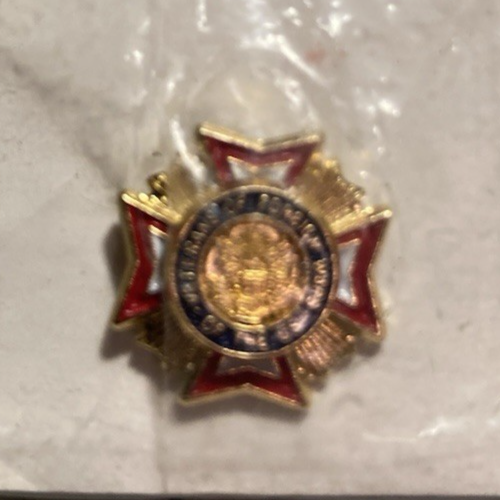 U.S. VFW (Veterans of Foreign Wars) Enameled Multicolor Gold Tone Tie ...