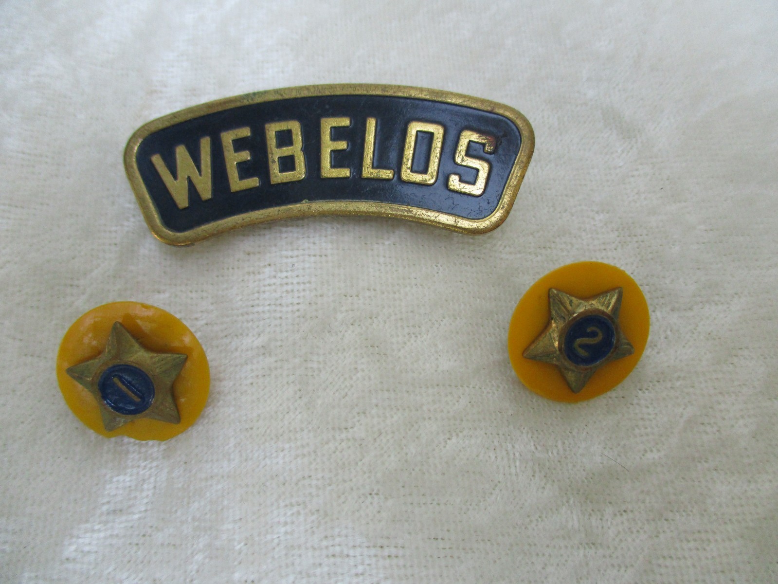 Vintage Cub Scout Webelo Tri-Color Ribbon Pin and Service Year One&Two ...