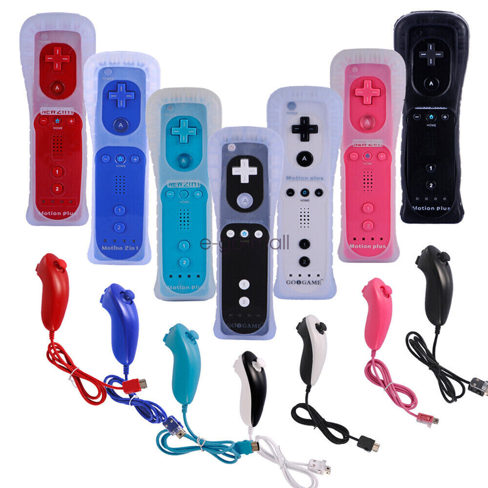 Wireless Bluetooth Remote Controller with Motion Plus Nunchuck for Wii ...