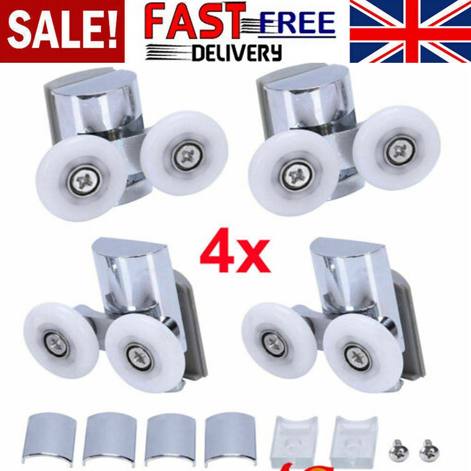 4Pcs Twins Shower Screen Door Rollers Runners Wheels Top&Bottom 23mm ...