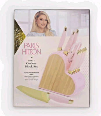 Paris Hilton 10-pc Stainless Steel Knife Collection Heart Block Set ...