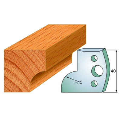 Euro Spindle Moulder Cutters Knives and Limiters 40mm Profile 057 Set ...