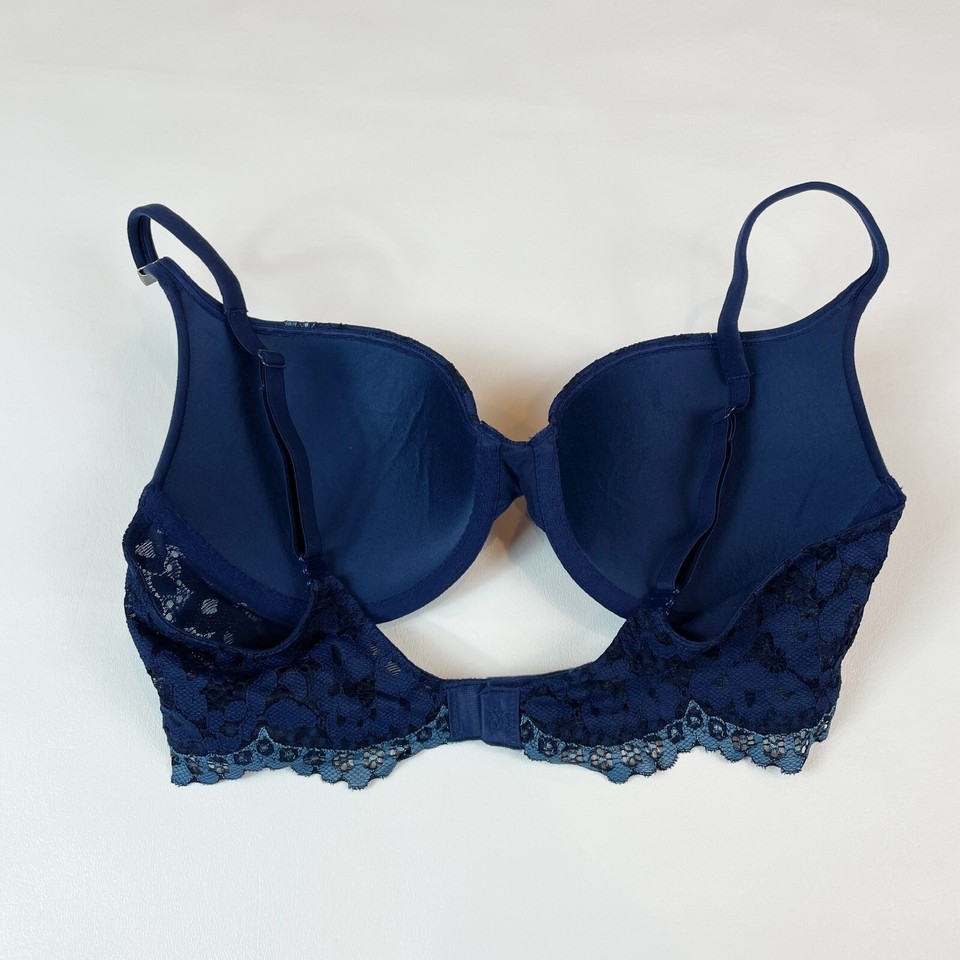 NWOT Victoria's Secret Bra 34C Body By Victoria Perfect Shape Blue Lace ...