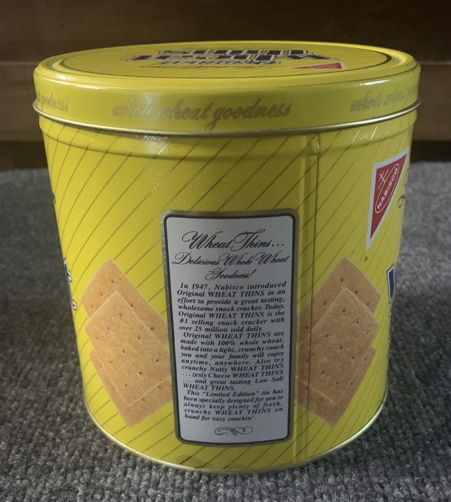 Vintage 1987 Nabisco Original Wheat Thins Snack Cracker Tin Promotional ...