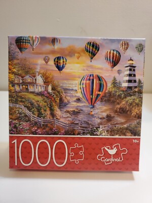 Balloons Over Cottage Cove Cardinal Jigsaw Puzzle 1000 pieces New | eBay