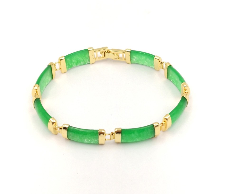 Yellow Multicolor Green Purple Jade Agate Shell 18KGP Snap Clasp Bangle ...