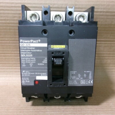 Square D QDL QDL32225 3 Pole 225 Amp 240V PowerPact Circuit Breaker | eBay