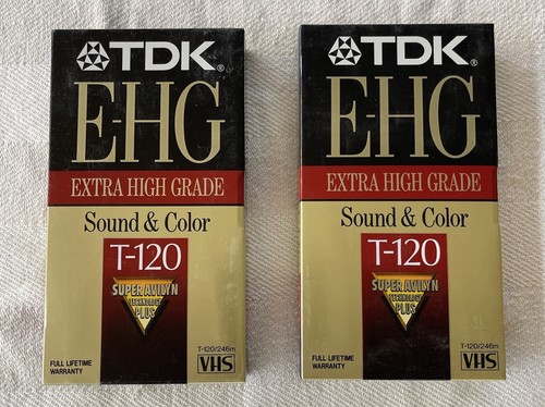 2-TDK EHG Extra High Grade T-120 Minutes...Blank VHS Tapes....NEW ...