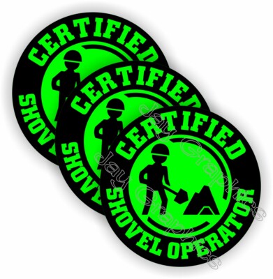 SHOVEL OPERATOR Funny Hard Hat Stickers | Construction Safety Helmet ...