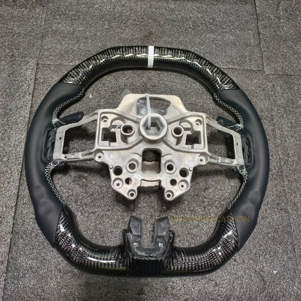Carbon Fiber Napa Leather Steering Wheel Fit Ford S550 Mustang Shellby ...