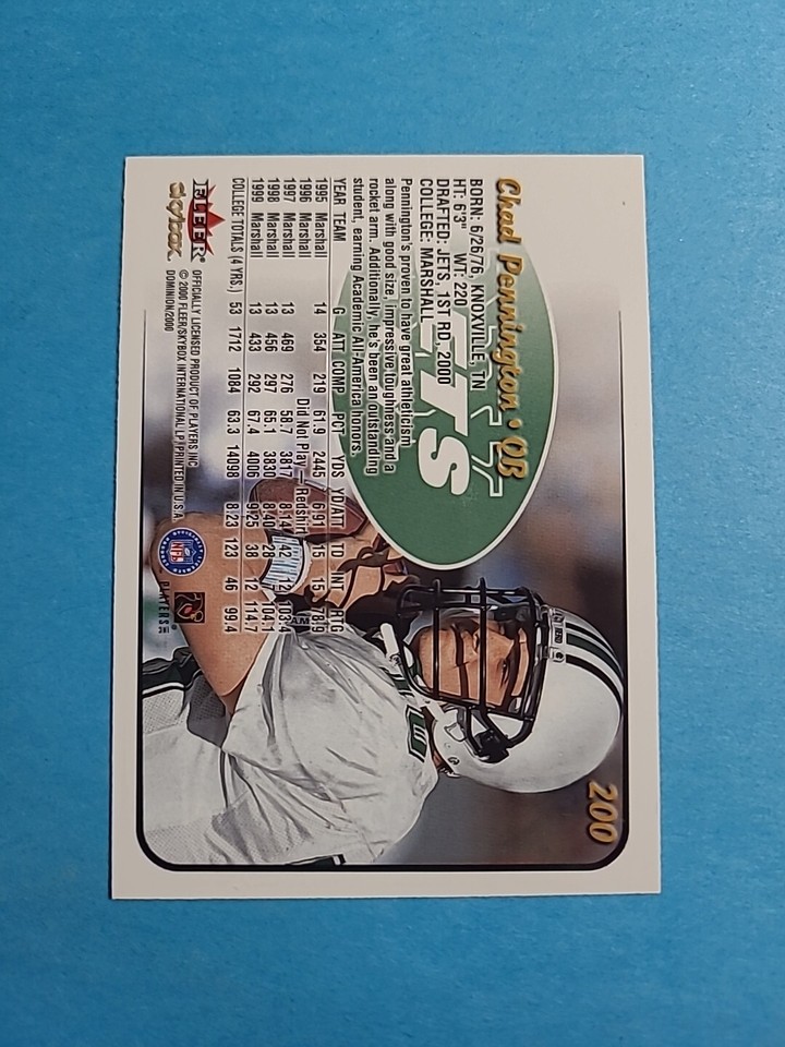 Chad Pennington 2000 Skybox Dominion Football Card # 200 I3521 | eBay