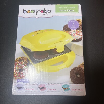 Babycakes mini’s - Nonstick Coated - Mini Donut Maker - Yellow - Makes ...
