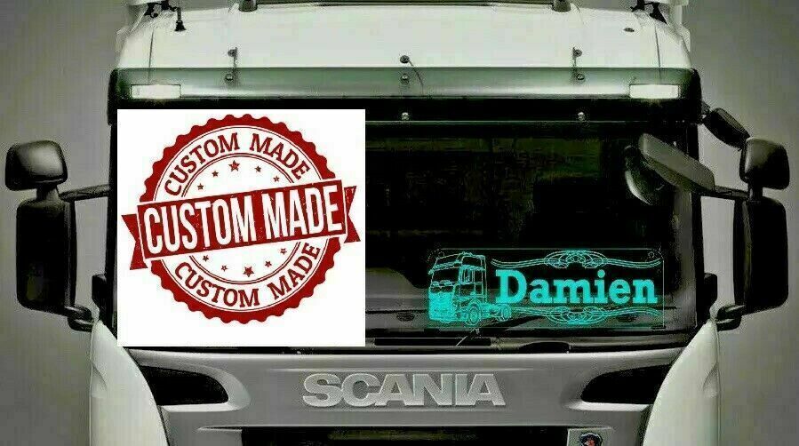 Made by order Trucker Name Plate Usb Led Light ,Truck ,Van, RGB Remote ...