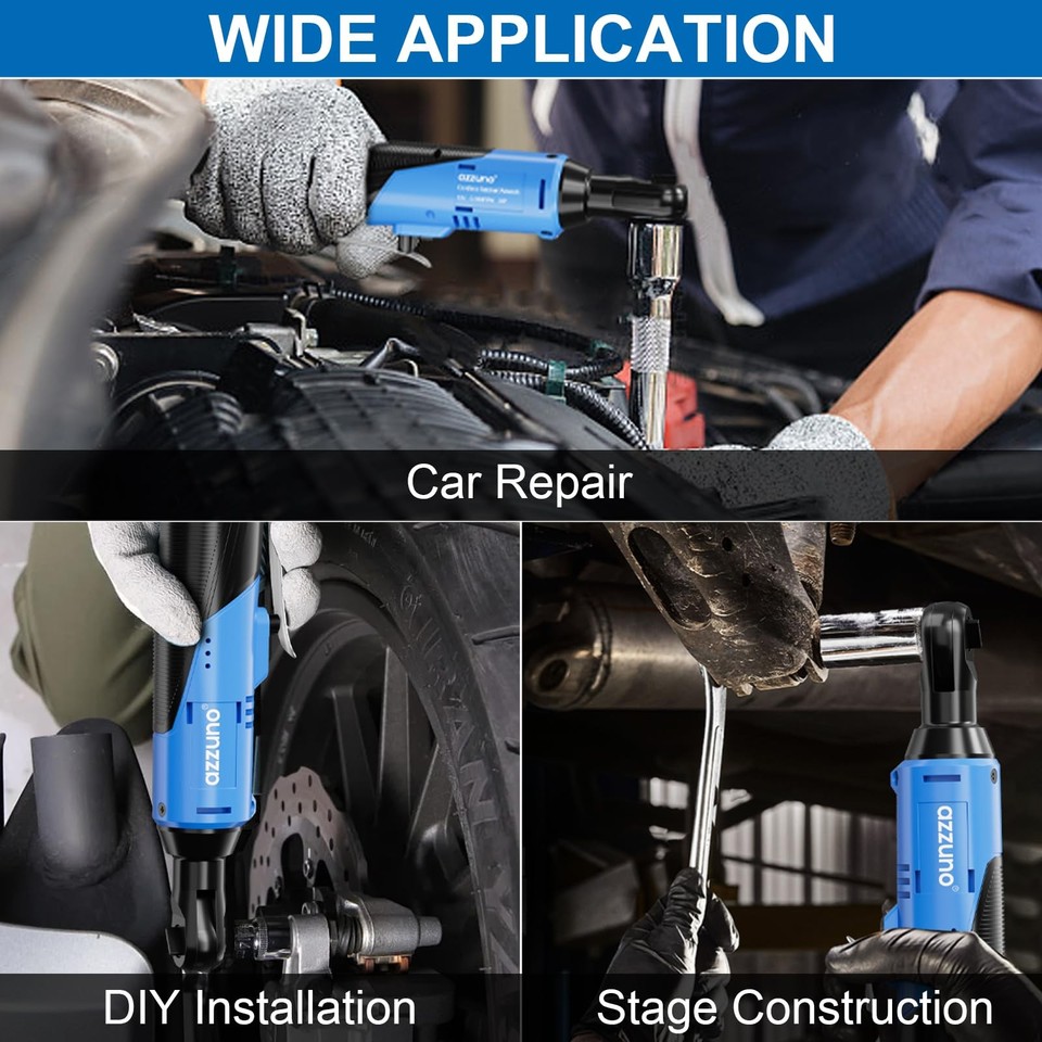 3/8" Electric Ratchet Wrench Set 30 Ft-lbs Cordless Ratchet Wrench 300 ...