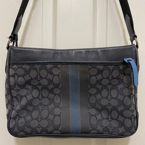 COACH Thompson Canvas Leather Messenger Bag C5291 Signature Jacquard ...