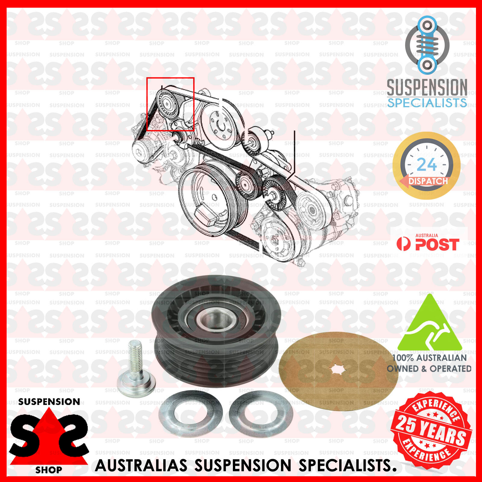 Deflection/Guide Pulley, V-Ribbed Belt Suit LAND ROVER Range Rover Iii ...