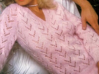 KNITTING PATTERN WOMENS LADIES V NECK JUMPER Pattern DK 32 - 38 " CHEST ...