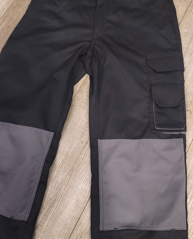 Parkside Mens Work Pants Trousers Size 34x32 Gray & Black Cargo Utility ...