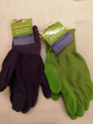 Spring Garden Collection Spring Green KnitLatex Grip Gardening Gloves ...