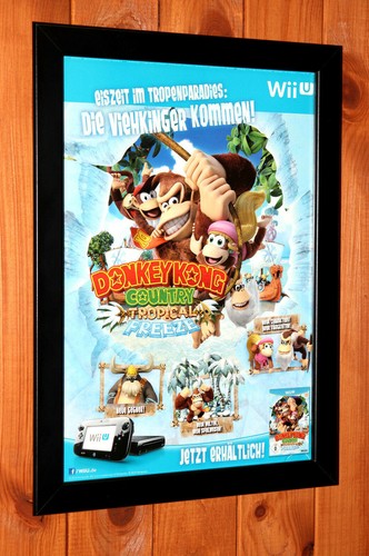 Donkey Kong Country Tropical Freeze Wii U Rare promo Small Poster Ad ...